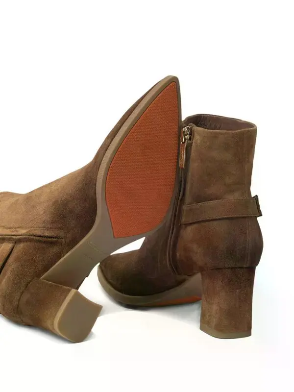 Santoni Buckle Suede Boots