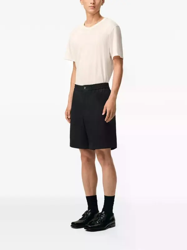 AMI Paris Cotton Gabardine Elasticated Waist Shorts