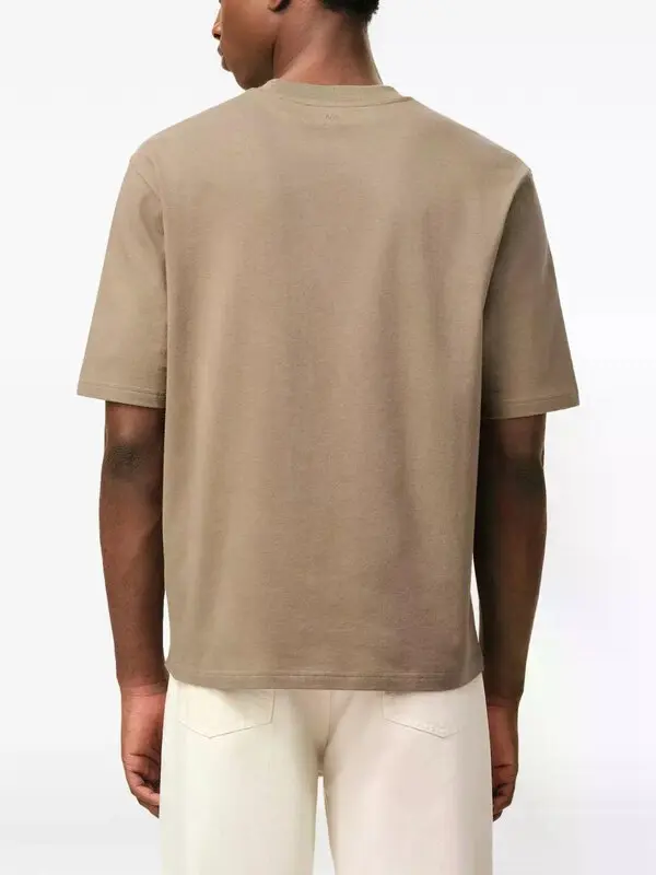 AMI Paris De Coeur Embossed Cotton T-shirt - Neutrals