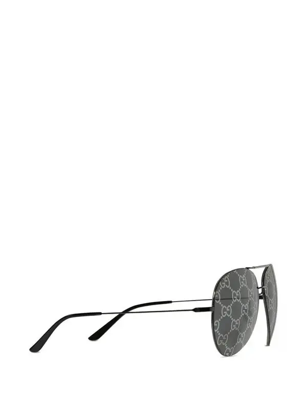 Gucci Pilot-frame Logo-pattern Sunglasses