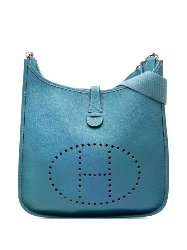 Hermès 2005 Clemence Evelyne Gm Crossbody Bag - Blue