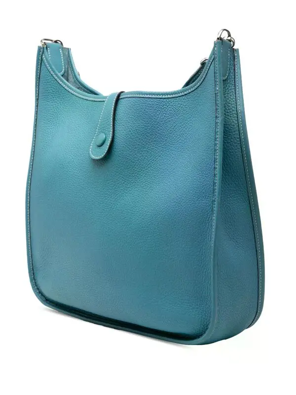 Hermès 2005 Clemence Evelyne Gm Crossbody Bag - Blue