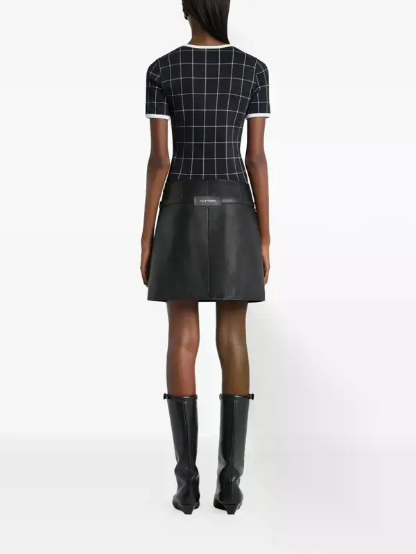 COURREGES Contrast-trimmed T-shirt - Black