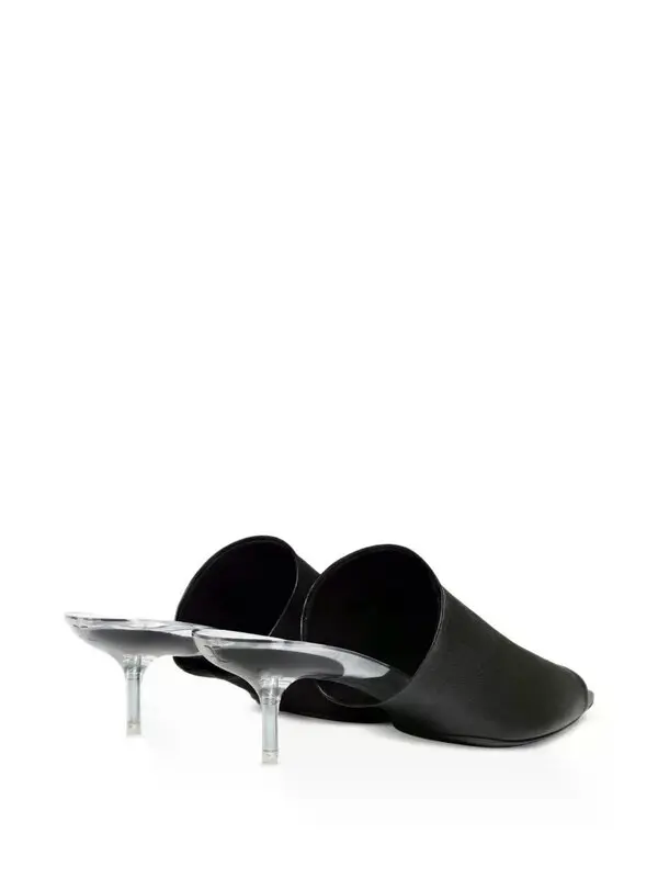 COURREGES Square-toe Kitten Heel Sandals - Black