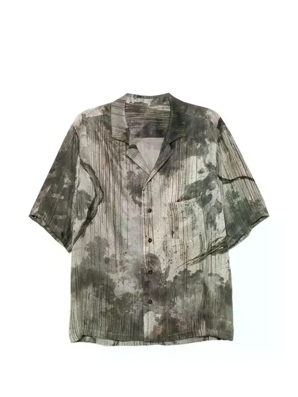 ZIGGY CHEN Printed Silk Shirt - Grey