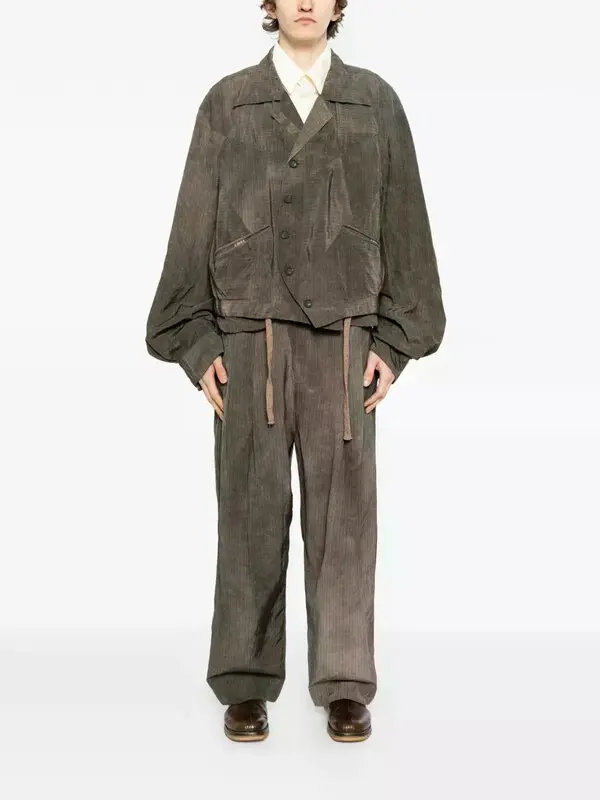 ZIGGY CHEN Pinstriped Pleated Trousers