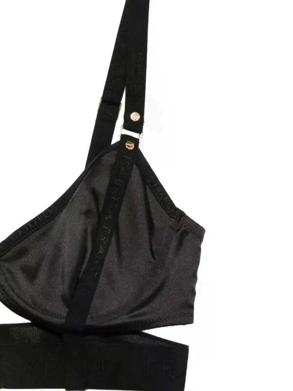 Elisabetta Franchi Bra In Satin And Tulle - Black