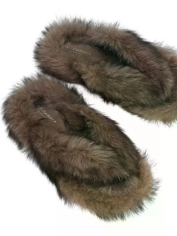 Dolce & Gabbana Shearling Flip-flops