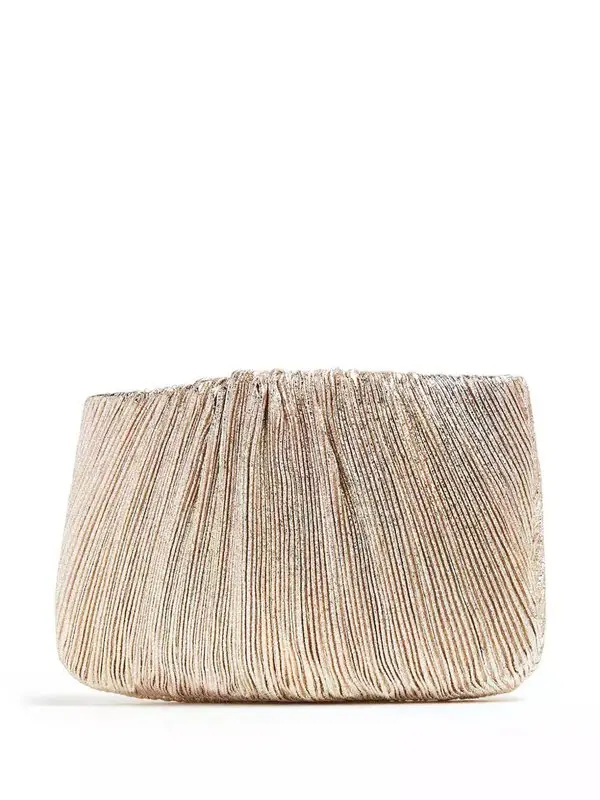 LOEFFLER RANDALL Brit Pleated Clutch Bag - Silver