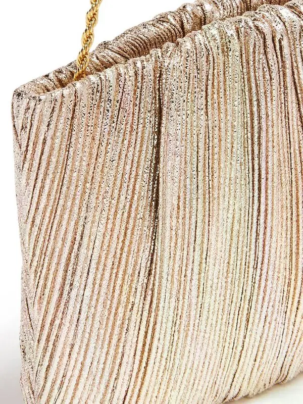 LOEFFLER RANDALL Brit Pleated Clutch Bag - Silver