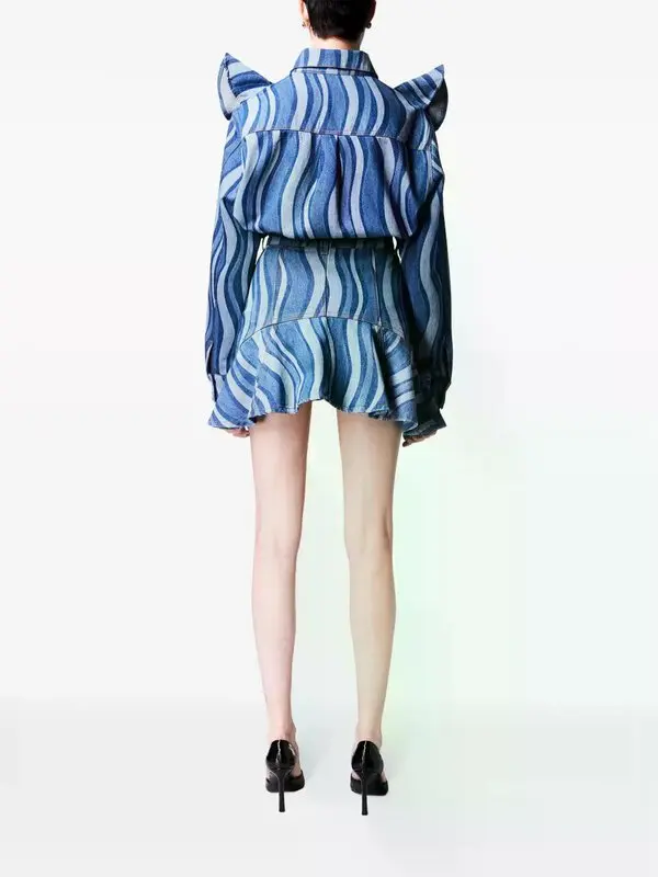 AREA Sunray-patterned Denim Shirt