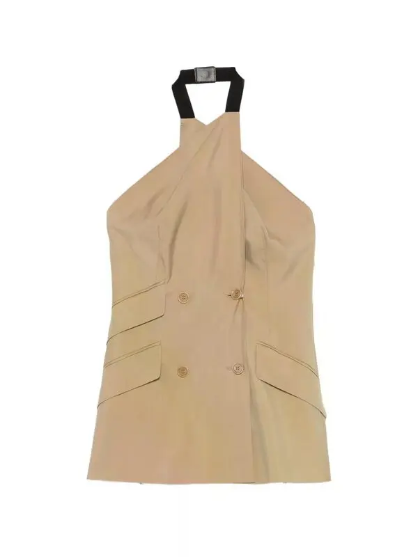 Max Mara Double-breasted Halterneck Waistcoat - Neutrals