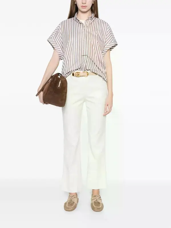Brunello Cucinelli Striped Buttoned Blouse