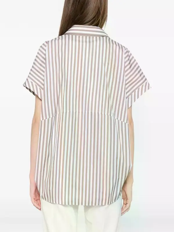 Brunello Cucinelli Striped Buttoned Blouse