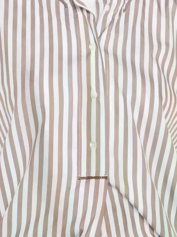 Brunello Cucinelli Striped Buttoned Blouse