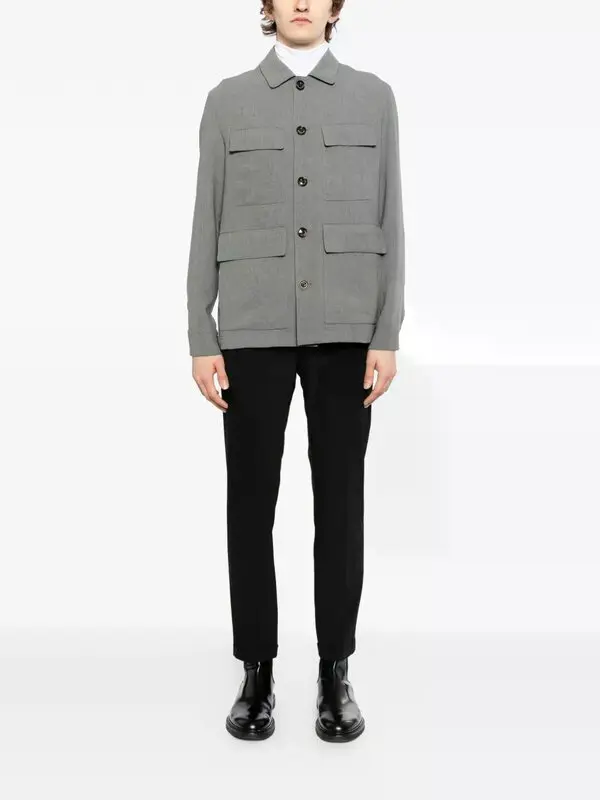 MONTECORE Collared Jacket With Front Flap Pockets - Grey