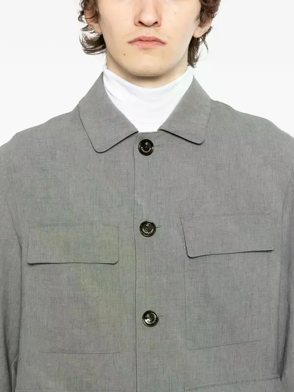 MONTECORE Collared Jacket With Front Flap Pockets - Grey