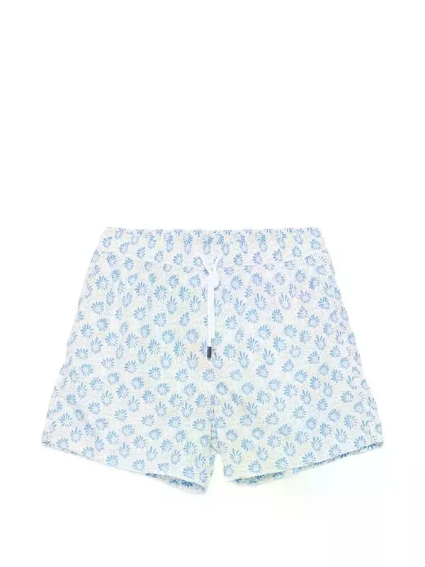 Fedeli Floral-print Swim Shorts - Neutrals