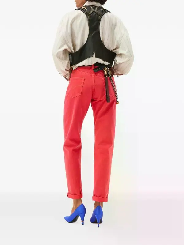 Versace Straight Leg Jeans With Medusa Logo Back Label