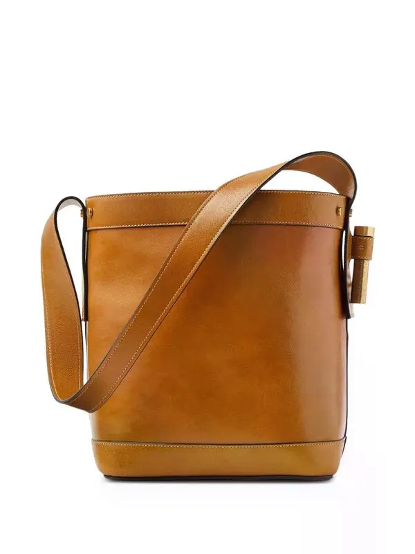 Versace Pivot Small Leather Bucket Bag