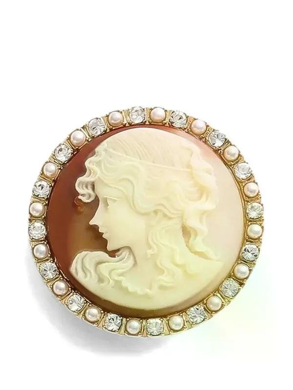 Dolce & Gabbana Round Cameo Brooch - Gold