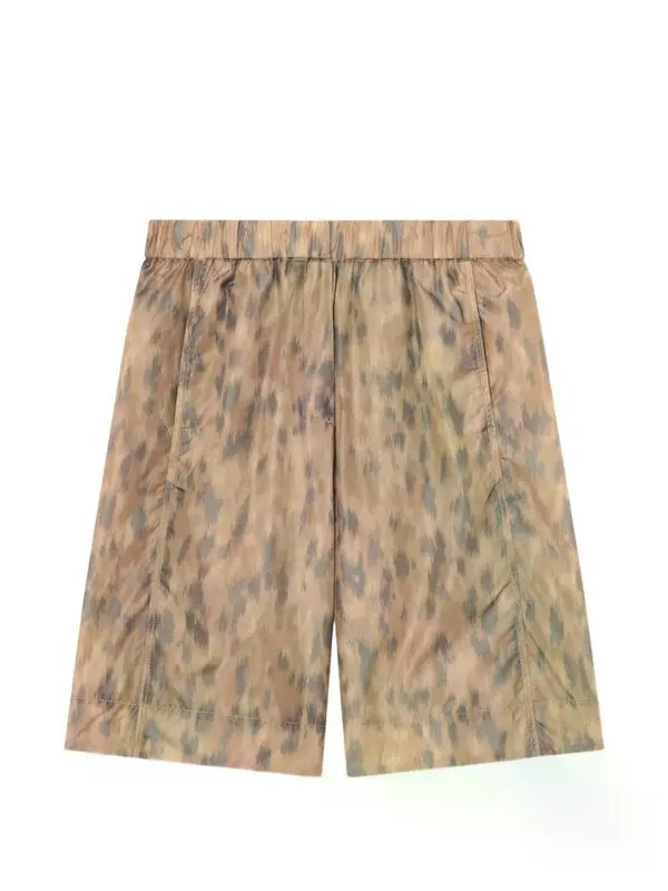 GANNI Animal-print Shorts - Neutrals