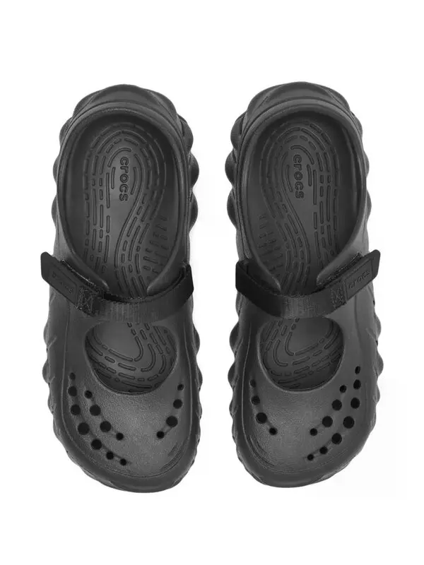 CROCS Echo Mary Jane Perforated Slip-ons - Black