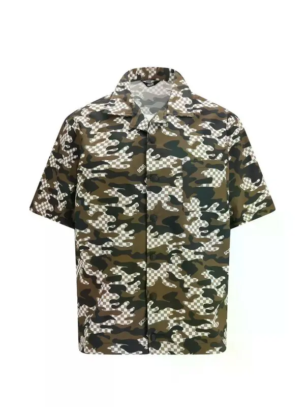 Gcds Check Camouflage Shirt - Brown