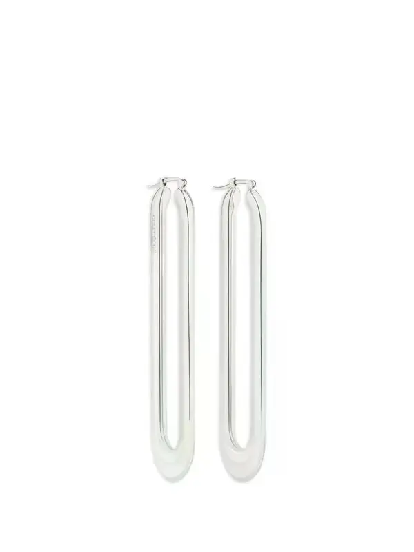 COURREGES Oval Hoop Earrings - Silver