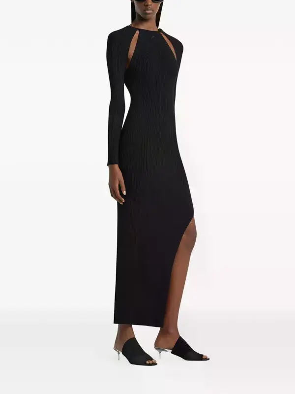 COURREGES Cut-out Ribbed Maxi Dress