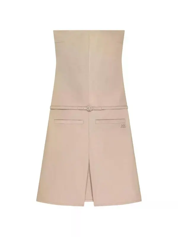 COURREGES Belted Strapless Playsuit - Neutrals