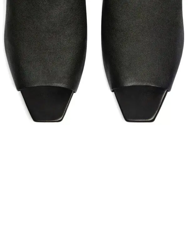 COURREGES Square-toe Kitten Heel Sandals - Black