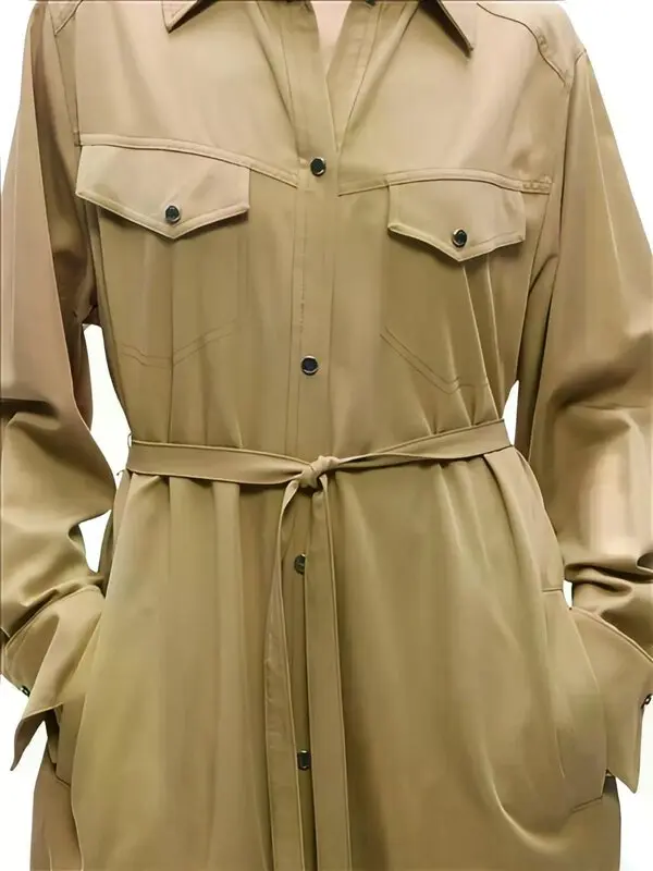 BOSS Belted Midi Shirt Dress