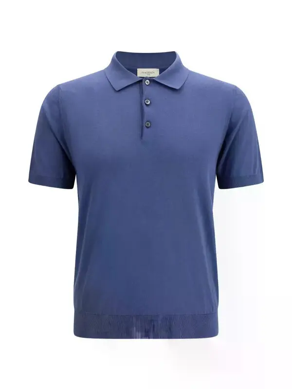 PIACENZA CASHMERE 1733 Classic-collar Button Polo Shirt - Blue