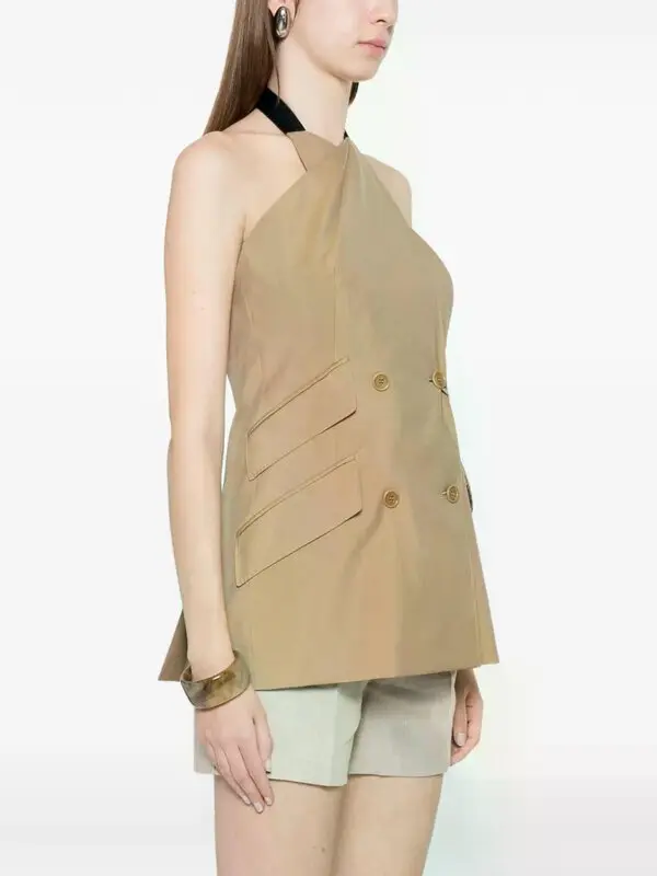 Max Mara Double-breasted Halterneck Waistcoat - Neutrals