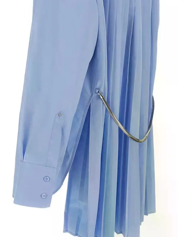Sportmax Pleated Shirt Dress - Blue