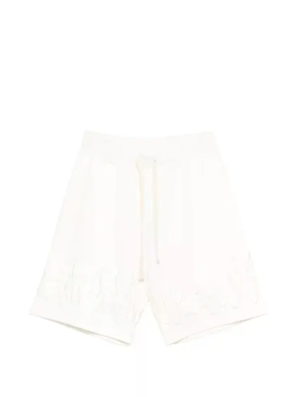 VISION OF SUPER Flame-embroidered Shorts - White