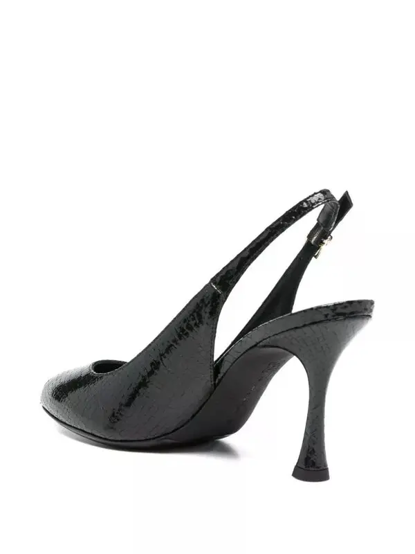 SERGIO LEVANTESI Peep-toe Slingback Sandals - Black