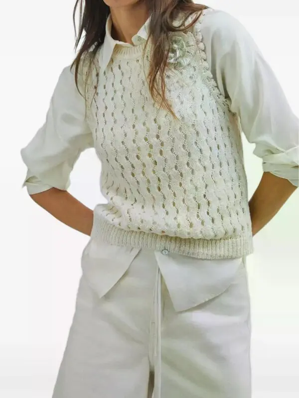 Marella Mouliné Openwork Vest