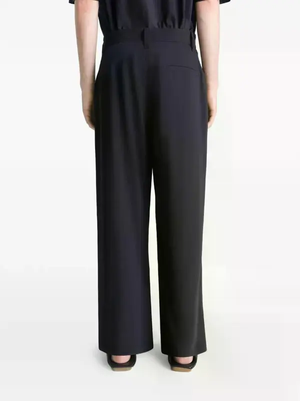 LEMAIRE Pleated Wide Leg Trousers - Black