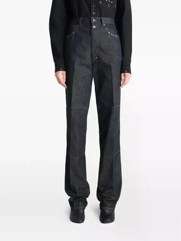 LEMAIRE High-waisted Straight Leg Pants With Stud Embellishments