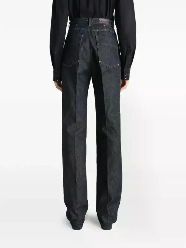 LEMAIRE High-waisted Straight Leg Pants With Stud Embellishments