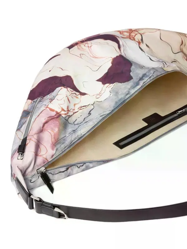 LEMAIRE Xl Quiver Clip Bag In Printed Cotton Canvas - Neutrals