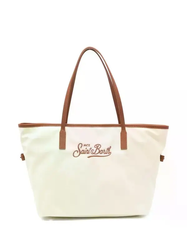 MC2 SAINT BARTH Embroidered-logo Tote Bag - Neutrals