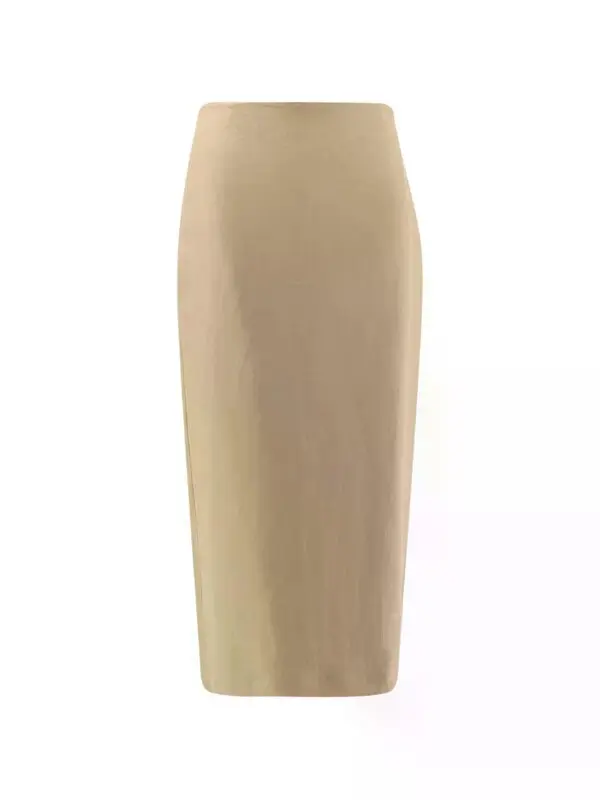 Max Mara Midi Skirt With Back Slit - Neutrals