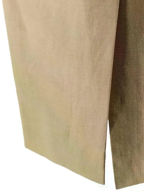 Max Mara Midi Skirt With Back Slit - Neutrals