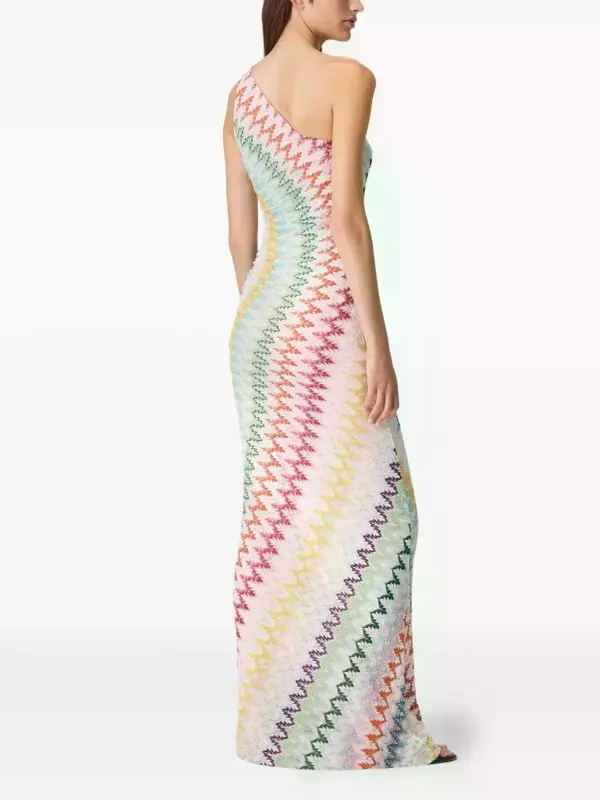 Missoni One-shoulder Zig-zag Maxi Dress - Neutrals