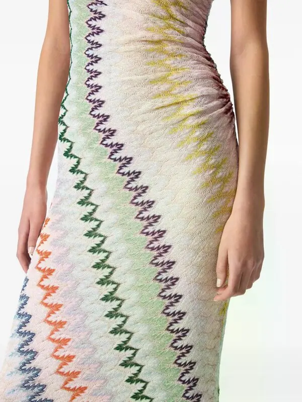 Missoni One-shoulder Zig-zag Maxi Dress - Neutrals