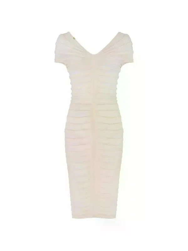 Elisabetta Franchi V-neck Midi Dress - Neutrals