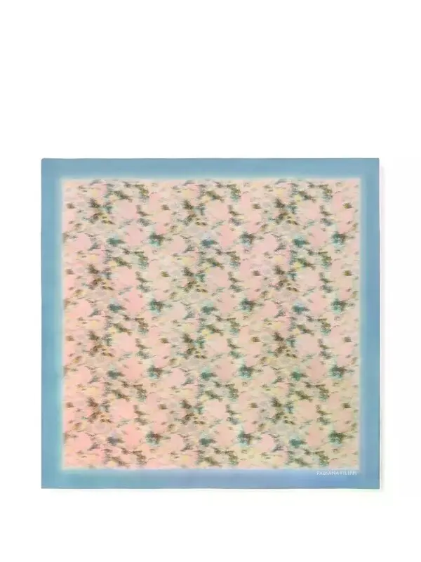 Fabiana Filippi Floral Trim Scarf - Blue